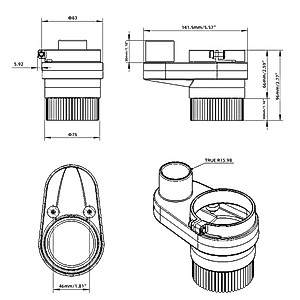 FoxAlien 69mm Diameter Dust Shoe for CNC Router Machine, Compatible with 52mm Spindle Motor and 65mm Router, Hose Diameter 38mm