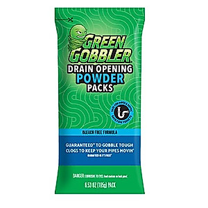 Green Gobbler Drain Clog Remover Powder PACS | Hair Clog Remover | Toilet Clog Remover | Sinks & Tub Drain Cleaner