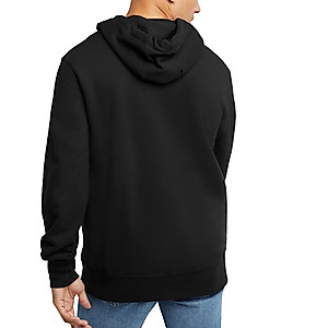 Hanes Originals Midweight Fleece Hoodie, Pullover Hooded Sweatshirt for Men, BLACK, MEDIUM