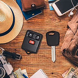 Keyless2Go Replacement for Keyless Entry Car Key Fob Vehicles That Use 3 Button CWTWB1U331, with New Uncut Transponder Ignition Car Key H72