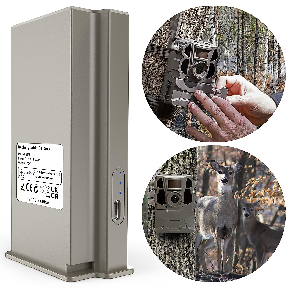 Rechargeable Lipo Lithium Battery, Hunting Camera Battery Compatible with Trail Cameras X Gen 2.0, X, X Pro, XB, SK