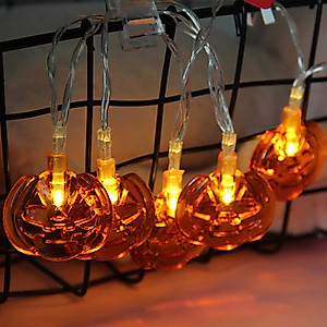 CCOOfhhc Halloween String Lights, 20/40 LED Pumpkin Halloween Lights Indoor Outdoor Party and Christmas Decoration Warm White