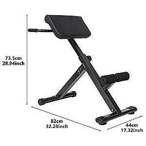 BalanceFrom Adjustable Roman Chair AB Back Hyperextension Bench with Handle, 300-Pound Capacity Black