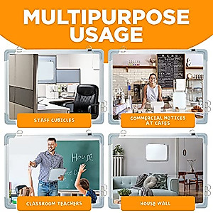 Small White Board Dry Erase - 12x16 Whiteboard for Wall, Double Sided Whiteboard, Small Dry Erase Board for Wall, White Board Dry Erase for Wall, White Boards for Students, Magnetic Whiteboard