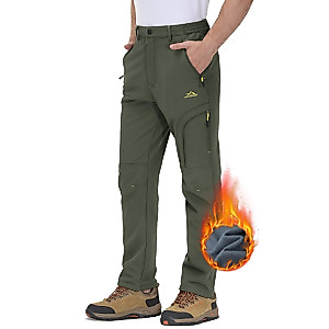TACVASEN Mens Snow Pants Snowboard Pants Winter Pants Waterproof Pants Ski Pants Outdoor Pants Fleece Pants Skiing Pants