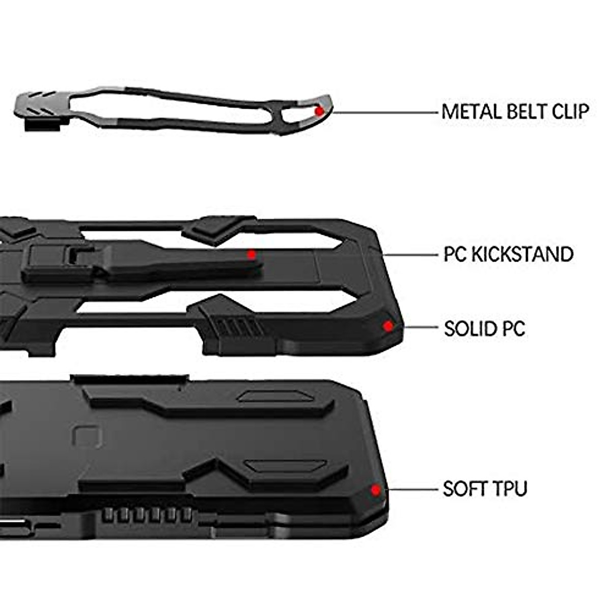 vvoo for Xiaomi Redmi Note 9s/9 Pro Case,with [2 Pack] Tempered Glass Screen Protector Military Grade Hybrid Heavy Duty Protection Built-in Fold Kickstand for Xiaomi Redmi Note 9s/ 9 Pro Case -Black