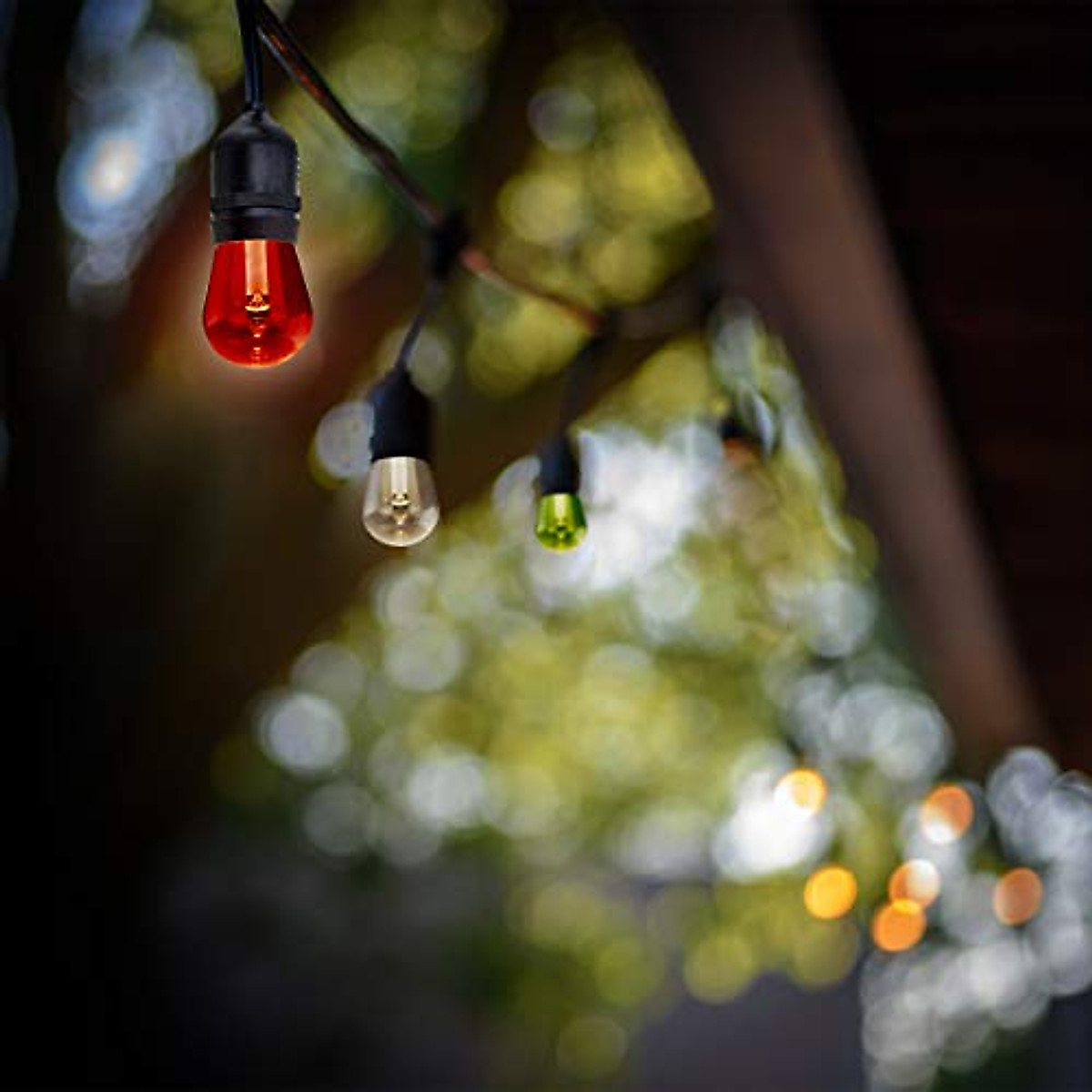 Feit Electric 24" 12pc. Light Color Changing Smart WiFi String Lights with Scheduling Features and Works with Alexa/Google Assistant, Heavy Duty and Weather Resistant - Clear Bulb - SL24-12/RGBW/AG