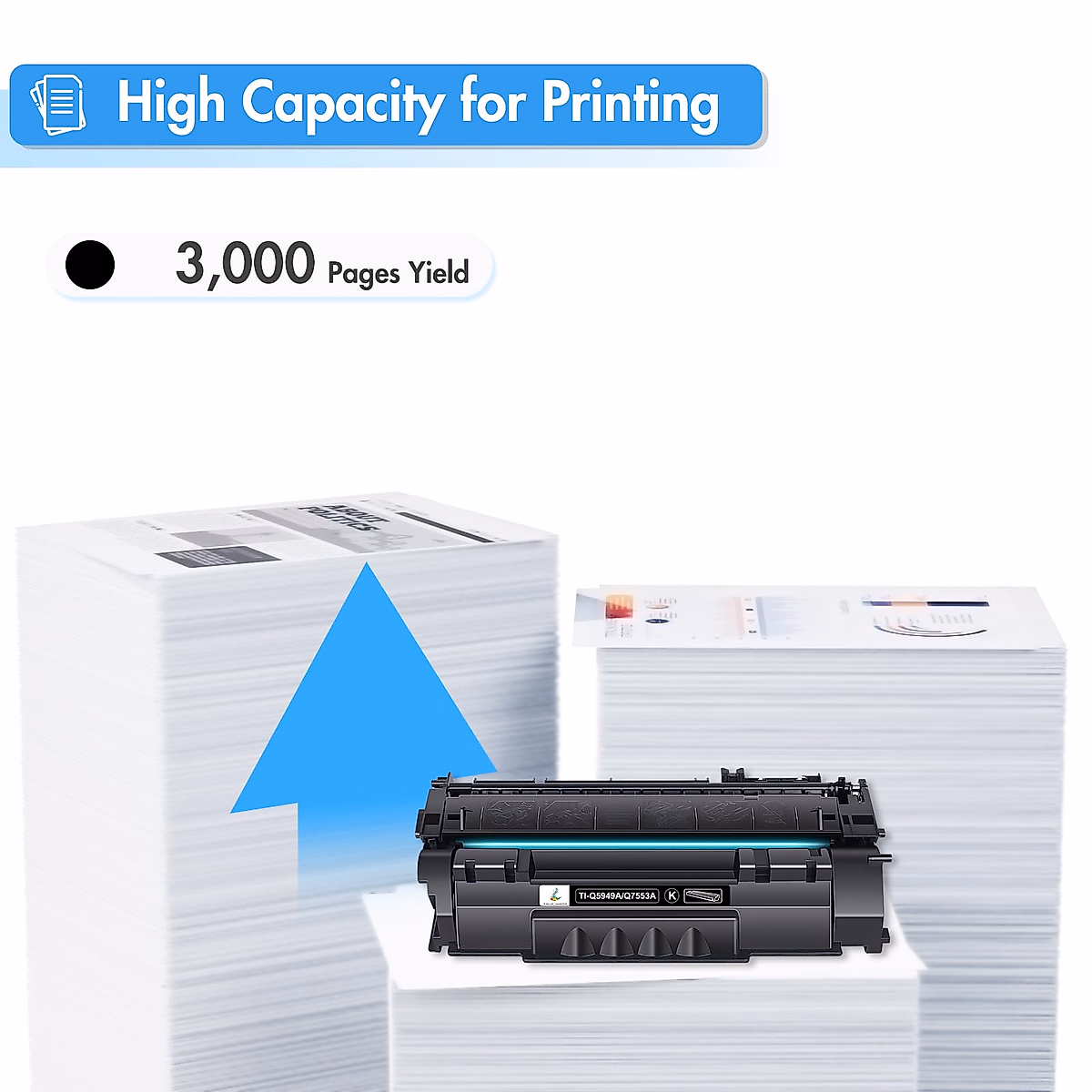 TRUE IMAGE Compatible Toner Cartridge Replacement for HP 49A Q5949A 53A Q7553A 49X Q5949X Used with 1320 1320n 3390 1160 1320tn 1320nw 3392 P2015 P2015dn Printer Ink (Black, 2-Pack)