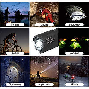 DaskFire 4 Colored Flashlight with RGB Lights, Rechargeable Battery, Charger, Bracelet, High Lumen Zoomable Emergency Torch Multipurpose for Kids Camping Hunting Fishing Hiking Gear