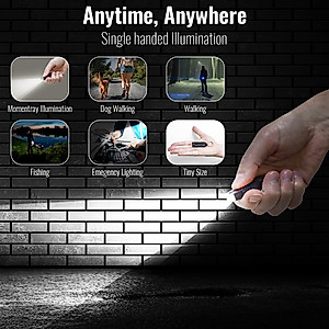 BEKLA Rechargeable Keychain Flashlight, 120 Lumen Mini Flashlight, EDC Keychain Light, Flashlight Keychain, Small Flashlights.