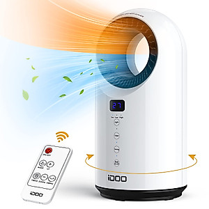 iDOO Electric Space Heater for Indoor Use with Remote, Portable PTC Ceramic Heaters for Bedroom, 1500W Fast Heating for Large Room/Office, Safe & Quiet for Home, 12H Timer, Oscillation, LED Display