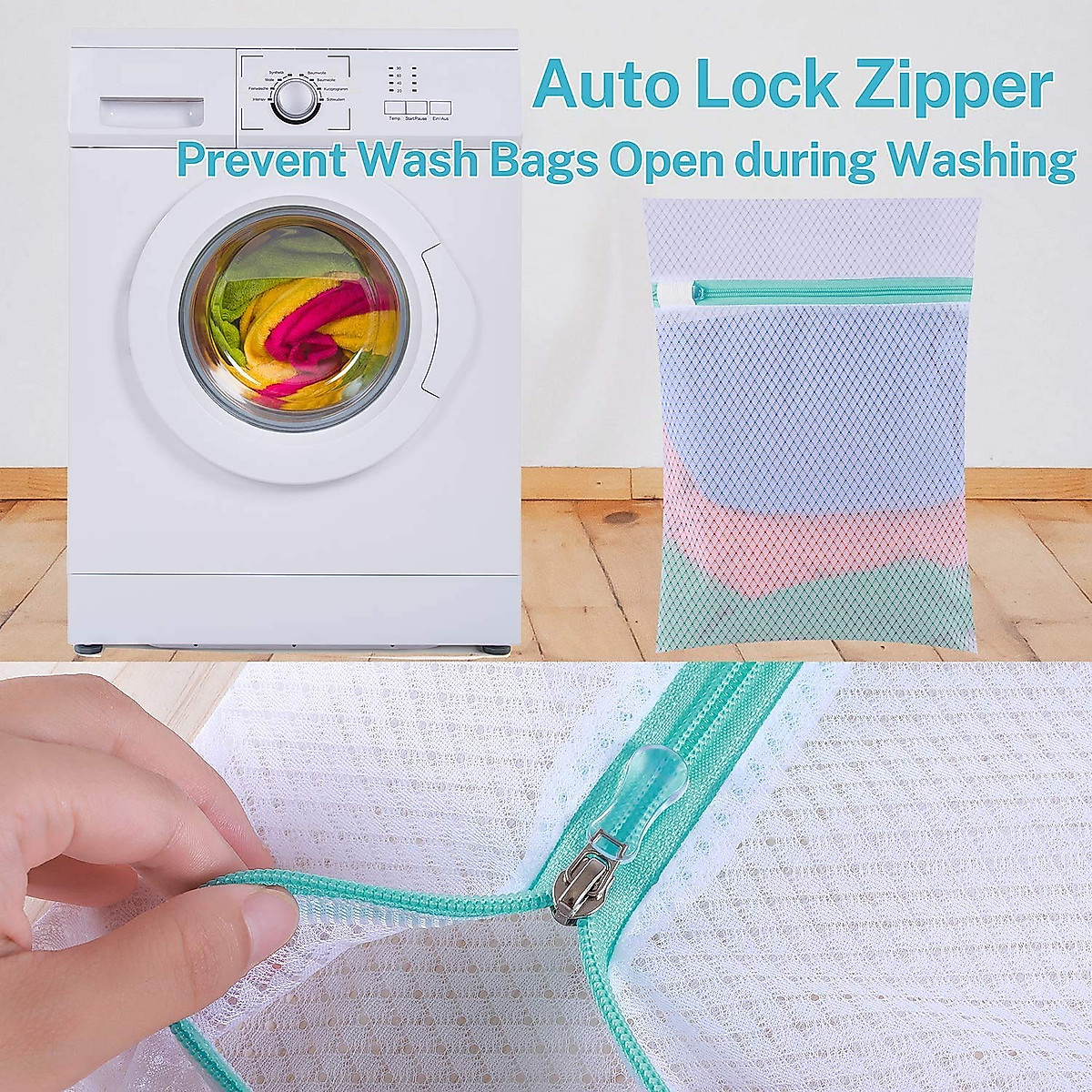 BAGAIL Set of 3 Mesh Laundry Bags for Blouse,Hosiery,Underwear,Sweaters,etc. Premium Laundry Bags for Travel Storage Organization (3 L)