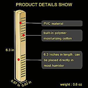 REMIGHTELY BRIGHT Cigar Humidifier - for Tobacco Moisturizing and Increased Humidity, Rectangle and PVA Material, Gold