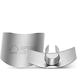 Jupswan Finger Guards for Cutting Stainless Steel Knife Cutting Protector Kitchen Tool Chef Knife Finger Guard for Food Chopping Cutting Avoid Hurting (2-Pack)