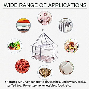 WEISGJA 3 Tier Folding Mesh Clothes Drying Rack, Stackable Sweater Drying Rack with Internal Fixation, Portable Hanging Laundry Rack for T-Shirt,Swimsuit,Sweater,Delicates (2 Pack)