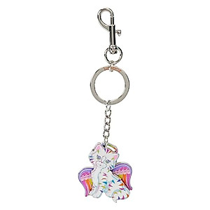 LOUNGEFLY Lisa Frank Angel Kitty Keychain