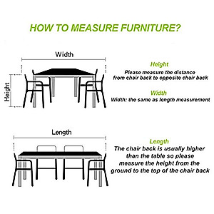 YUOPL Heavy Duty Patio Furniture Cover, Outdoor Furniture Covers Waterproof, Rectangle Garden Furniture Table Chair Set Covers Windproof, Multiple Colour