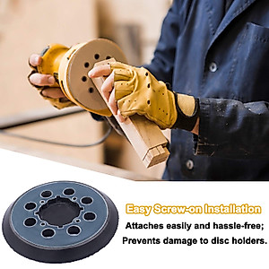 4 Packs 5 inch 8 Hole Hook and Loop Replacement Sanding Pad for DeWalt DWE64233 & N329079 Compatible with DWE6423/6423K, DWE6421/6421K, DWE6421-B2, DWE6421-B3, DWE6421-BR, DCW210B (4 Packs)