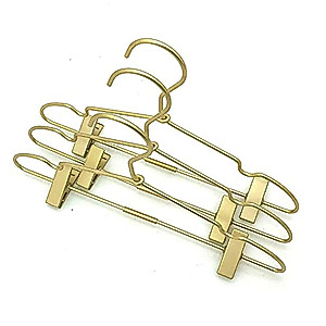 Koobay 12.5" Gold Metal Baby Clothes Clips Hanger Children Kids Coat Hanger Display and Storage 10Pack