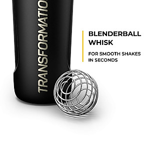 Transformation Performance Shaker BlenderBottle® | Double Insulated, Leak Proof & BPA Free | Perfect for Protein Shakes/Powder Mix | 26 Oz with Steel Whisk Ball (1)