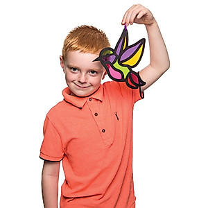 Baker Ross AW299 Bird Stained Glass Decorations - Pack of 6, Spring Themed Craft Kits for Kids to Decorate and Display