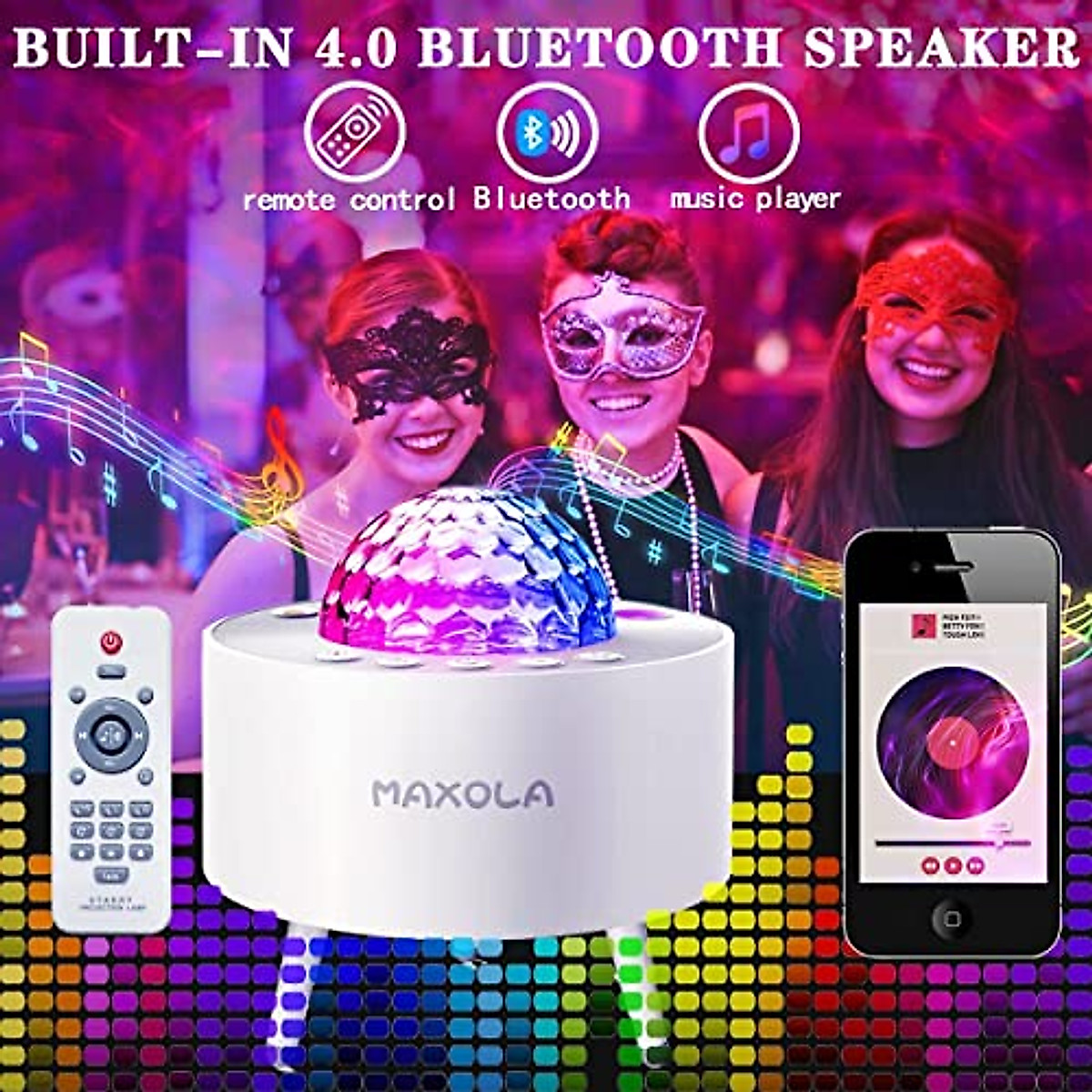 Galaxy Projector Star Projector,Galaxy Light Projector for Bedroom,Star Projector with Music/Remote Control/Timer/Bluetooth Speaker, A Great Choice for a Halloween Christmas
