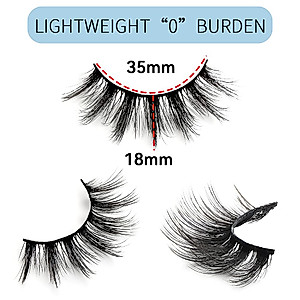 Brieve 18mm 5 Pairs 3D False Eyelashes Pack Fluffy Thick Curled Faux Mink Lashes Strip Lash Natural Look Makeup Tools(3DX05)