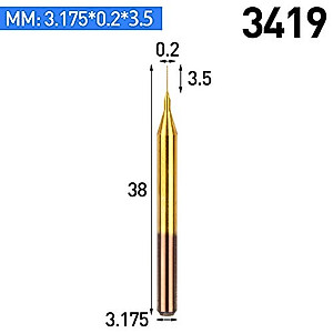 10Pcs 0.2mm Tip Micro Drill Bits 1/8 Inch Shank TiN Coated Carbide PCB Drill Bits