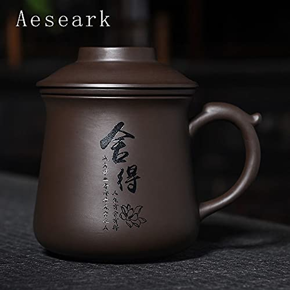 Aeseark Chinese Tea Cup Set Handmade Portable Clay Tea Cup,Ceramic Cup,Travel Tea Set Chinese-Kungfu Tea Set Coffee Mug Juice Cup,As Holiday Gifts（14.2 OZ）