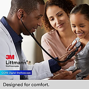 3M™ Littmann® CORE Digital Stethoscope, 8570, High Polish Rainbow Chestpiece, Black Tube, Black Stem and Headset, 27 inch