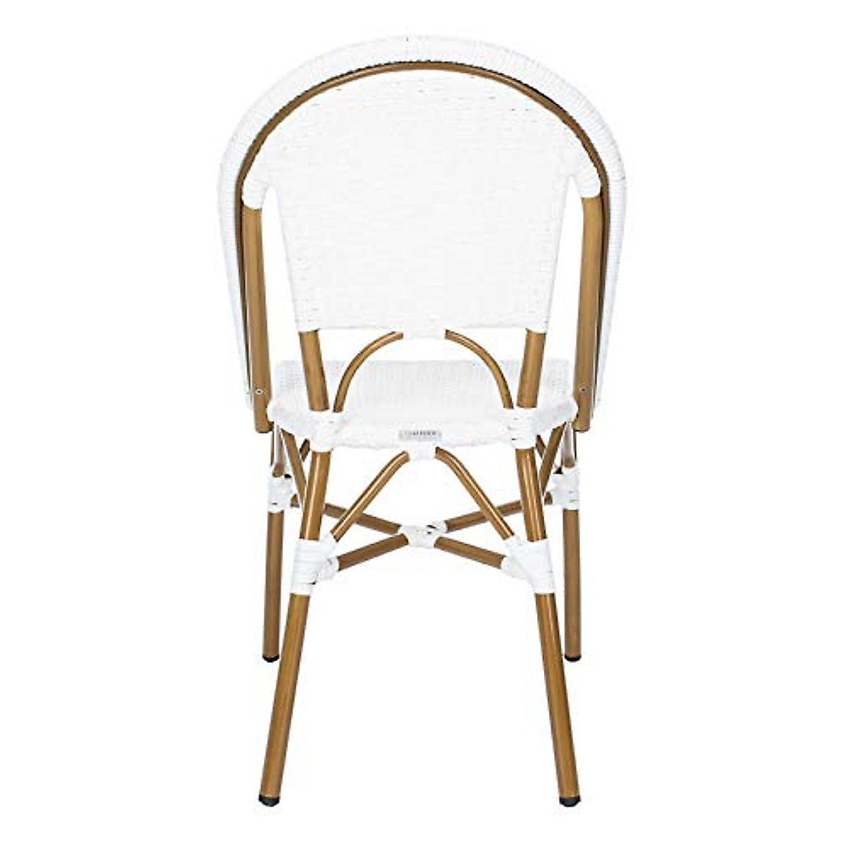 Safavieh Home Collection Hooper Indoor-Outdoor Stacking Side Chairs | Black & White | Set of 2