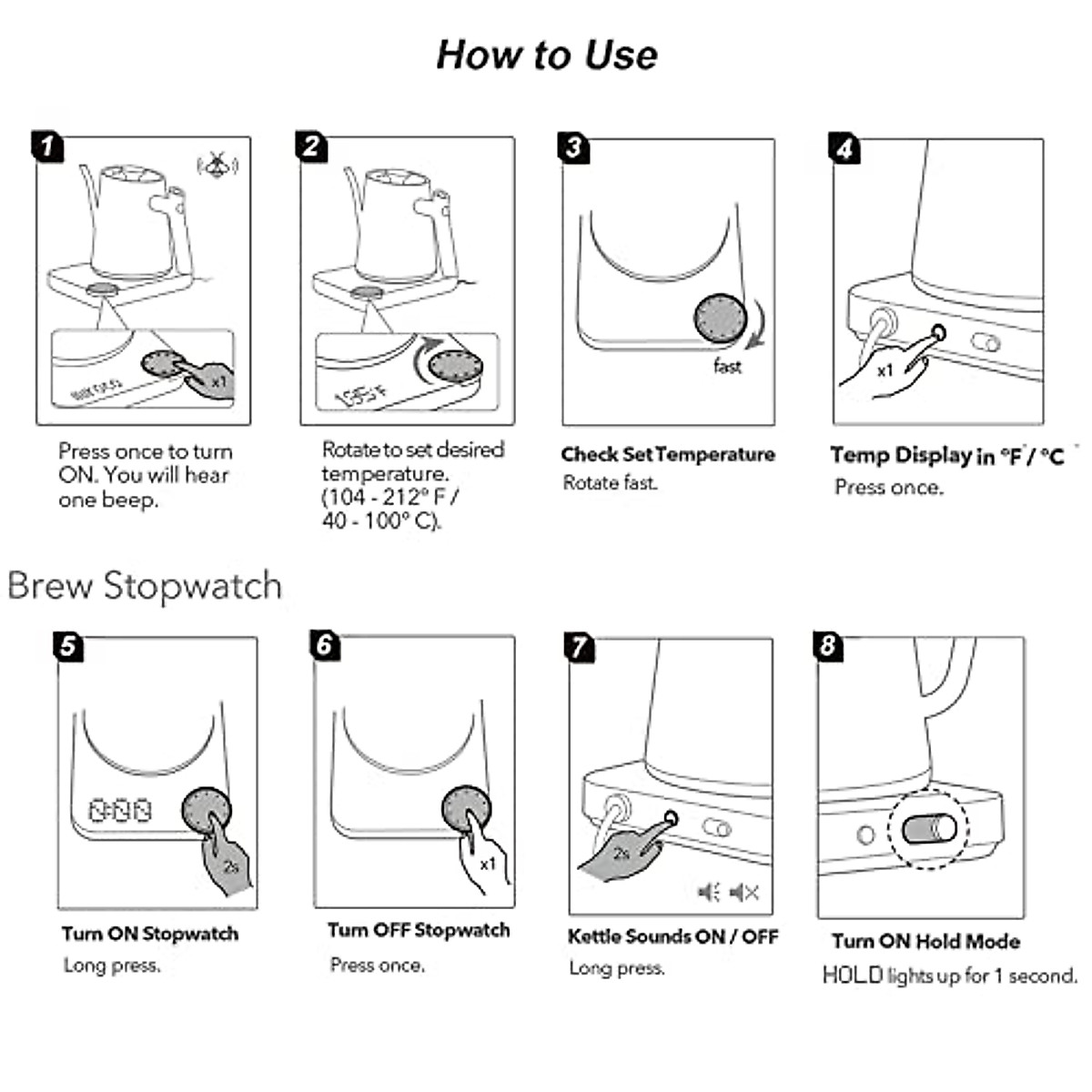 Electric Kettle With LCD Display, 1200W Gooseneck Water Heater Electric for Coffee & Tea, 30oz Pour Over Coffee Kettle with Ultra Fast, Auto Shutoff Boil-Dry Protection, 0.9L, Black