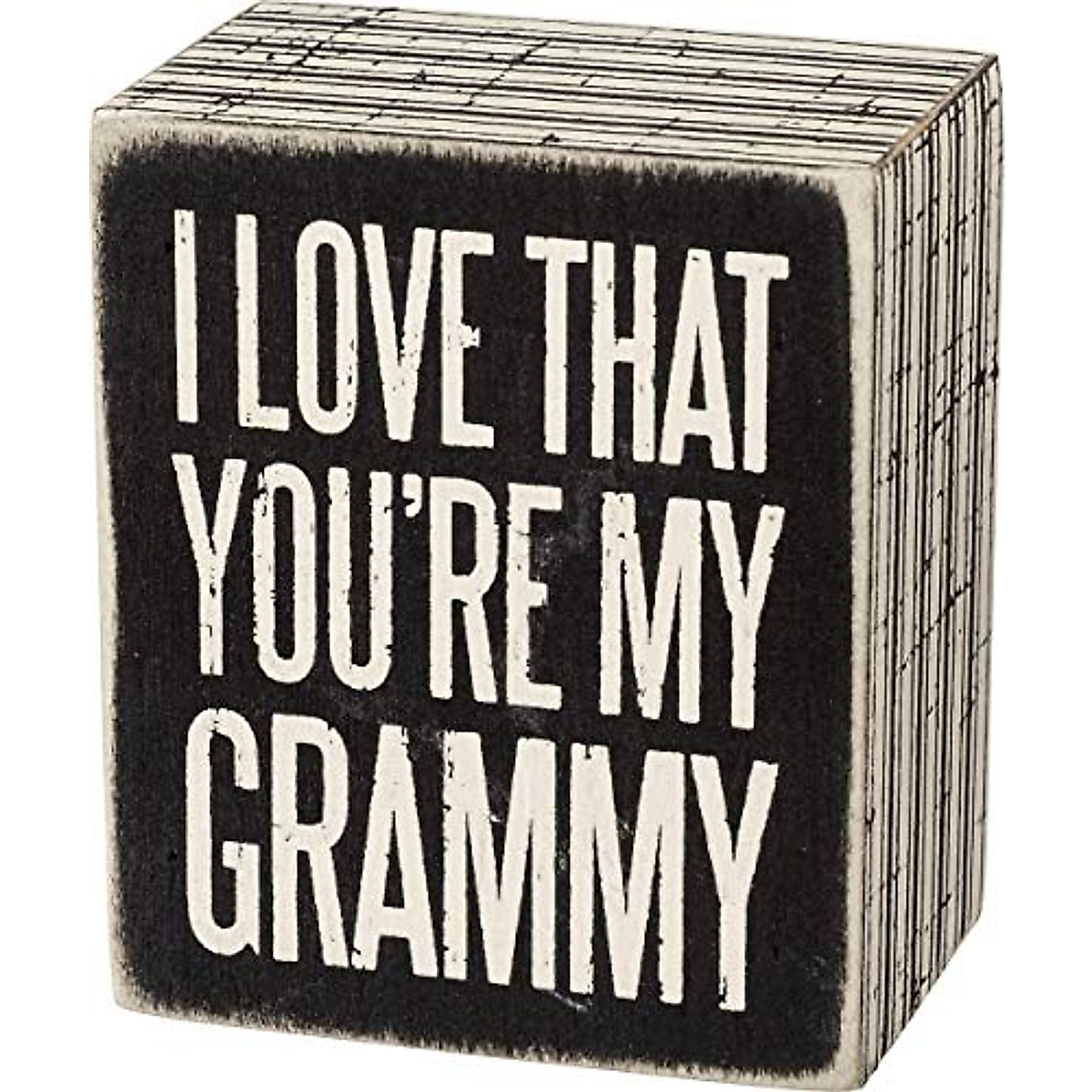 Primitives by Kathy 27215 Pinstripe Trimmed Box Sign, 2.5 x 3-Inches, Grammy