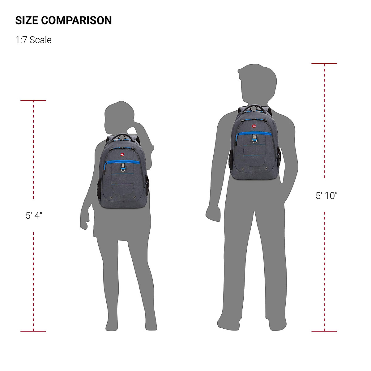 SwissGear 5918 Laptop Backpack, Grey, 17.75-Inch