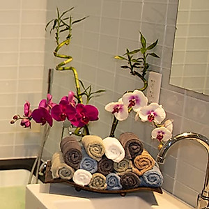 Mosobam 700 GSM Hotel Luxury Bamboo Viscose-Cotton, Washcloths 13X13, Set of 12, White, Turkish Baby Bath Towel, Face Washcloth