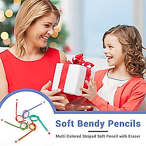 35 PCS Flexible Pencils,Soft Novelty Pencils,Soft Cool Fun Pencil with Erasers for Children's Day Gift,Students,School Prizes,Classroom Supplies