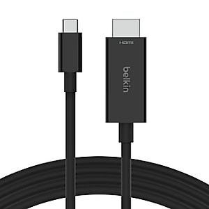 Belkin USB Type C to HDMI 2.1 Cable, 6.6FT/2M Cable with 8K@60Hz, 4K@144Hz, HDR, HBR3, DSC, HDCP 2.2, Works with Chromebook Certified, Compatible with MacBook, iPad Pro and Other USB C Devices