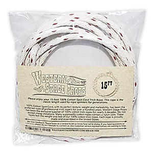 Western Stage Props - Cotton Trick Rope Lasso |Cowboy and Cowgirl Rope | Beginner or Advanced Lariat Looper Rope for Kids and Adults, 15 Foot