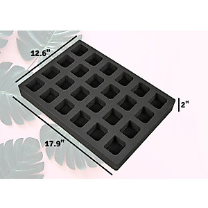 Polar Whale 4 Cocktail Capsule Drawer Organizers Tray Insert Compatible with Keurig DrinkWorks Pods for Kitchen Home Bar Party Waterproof Washable Black Foam 24 Compartment 12.6 x 17.9 Inches