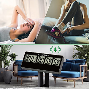 Yooreal Digital Kitchen Timer,Retirement Countdown Timer 9999 Days,Magnet Design,Loud Alarm,Tracks Wedding Vacation Working Cooking Baby Birth (Black)