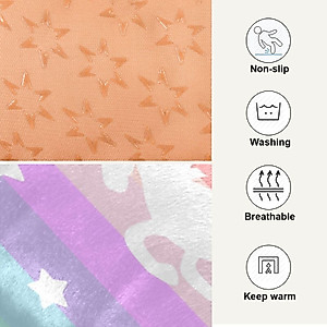 Coikll Rainbow Unicorn Pet Bed Pad Soft Dog Bed Mat with Anti-Slip Bottom, Machine Washable Crate Pad Mattress for Dog Sleeping- 24 * 18inches