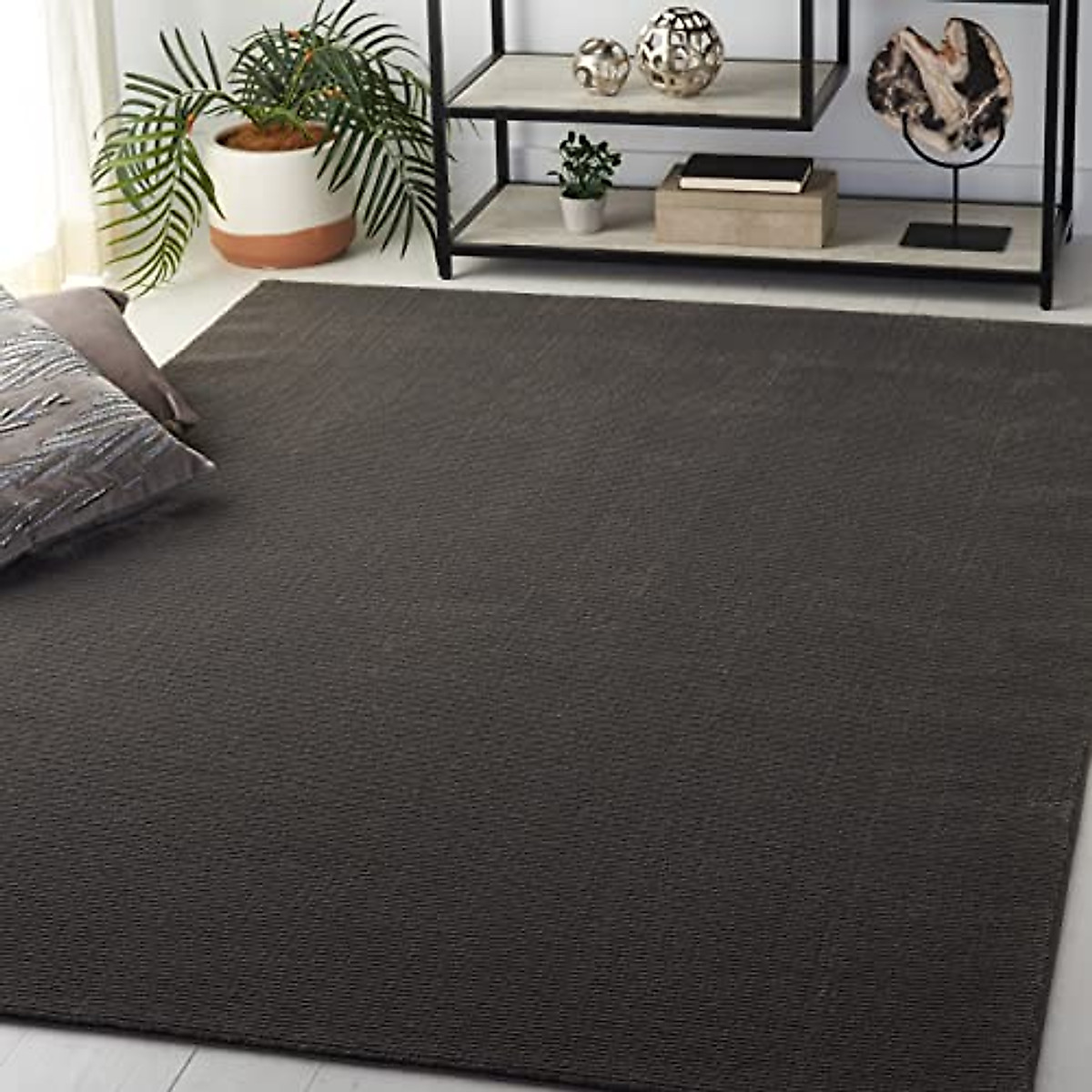 Safavieh Revive Collection 8' x 10' Charcoal REV102H Non-Shedding Solid Area Rug