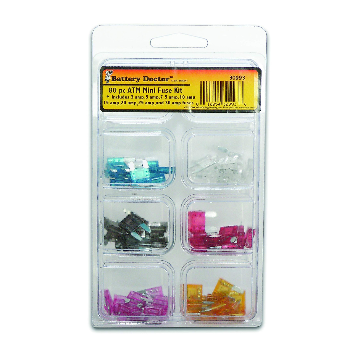 WirthCo 30993 Battery Doctor ATM Mini-Fuse Kit - 80 Piece