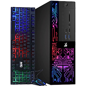 Computer Desktop PC, Intel Core i3-6100, TechMagnet Siwa 6, 8GB RAM, 240GB SSD (Fast Boot), 2TB HDD, RGB Keyboard Mouse, WiFi, 22 inch Monitor, Windows 10 Professional (Renewed)