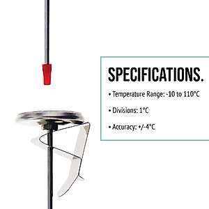 Milk Thermometer For Steaming Milk - Ideal Milk and Coffee Temperature Thermometer With 175 mm Stainless Steel Probe and Clip Barista Coffee Espresso