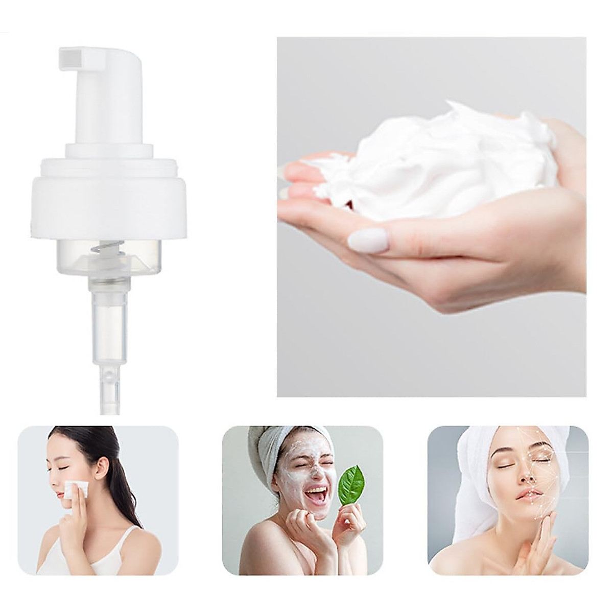 2PCS 150ml/5oz Empty Clear Plastic Foam Pump Bottles Foaming Dispenser Refillable Travel Toiletry Hand Wash Facial Cleanser Shampoo Cosmetic Container Storage Portable Foaming Bottles