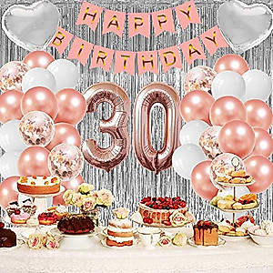 30th Birthday Decorations for Her Rose Gold 30 Balloons Birthday Party Decorations For Women