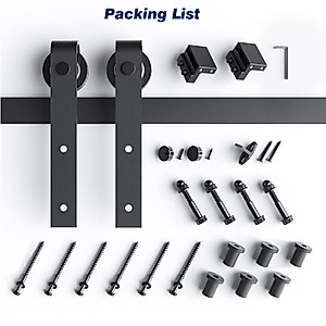 EaseLife 7.5 FT Heavy Duty Sliding Barn Door Hardware Track Kit,Basic J Pulley,Slide Smoothly Quietly,Easy Install (7.5FT Track Kit for 40"~42" Wide Single Door)