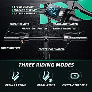 Auloor Folding Electric Bike with 500W Motor, 48V 18AH Removable Battery 14 inch Small Ebike for Adults Teens, 21MPH Electric Commuter City Bicycles