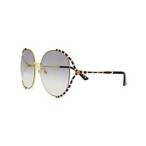 Gucci Round/Oval Sunglasses Gold Gold Grey Luxury Eyewear Made In Japan Metal Frame Designer Fashion for Everyday Luxury